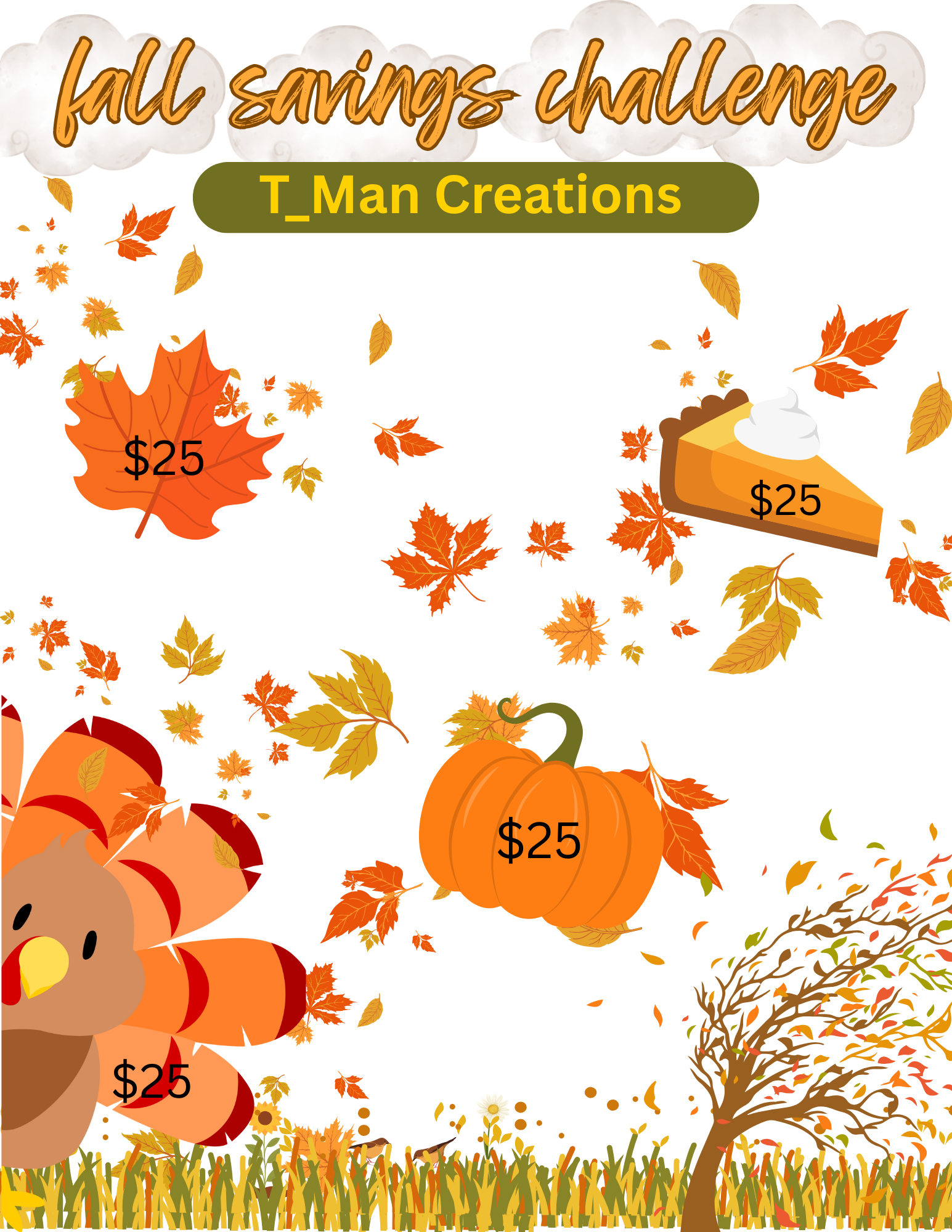 Fall Savings Challenge by T Man Creations – Budgeting Just Because